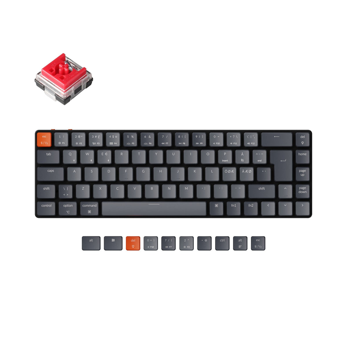 Keychron K7 Ultra-slim Wireless Mechanical Keyboard (Nordic ISO Layout ...